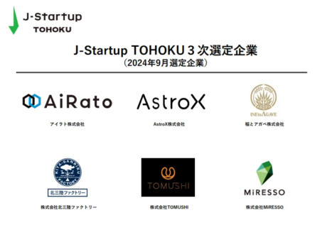「J-Startup TOHOKU」3次選定企業6社決定のお知らせ | 仙台スタートアップスタジオ